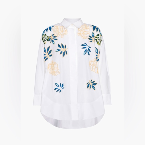 SER.O.YA | Tops | Nwt Seroya Benson Oversized Embellished Shirt | Poshmark